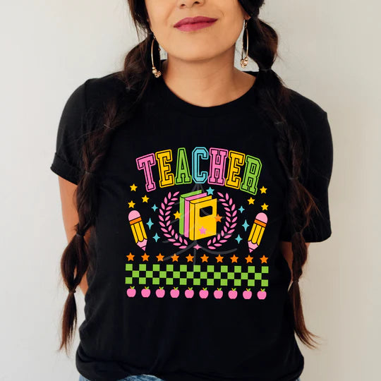 Checkers neon Teacher – Country Graphics