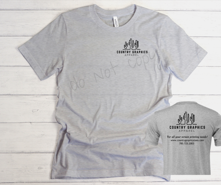 Country Graphics - chest/full back logo- black ink